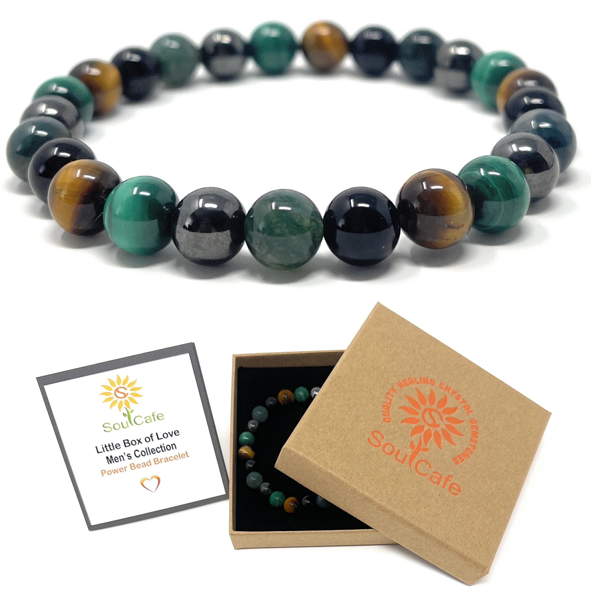 Men's Crystal Power Bead Bracelet | Grounding & Strength – SoulCafeCrystals